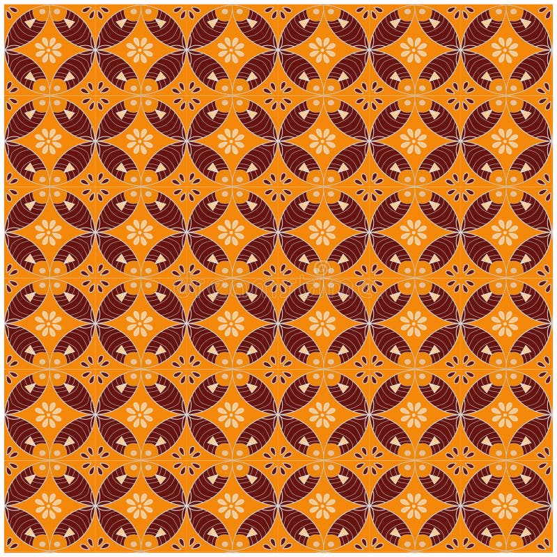 Javanese Batik Kawung Pattern with Brown Colorway, for Textile Stock ...