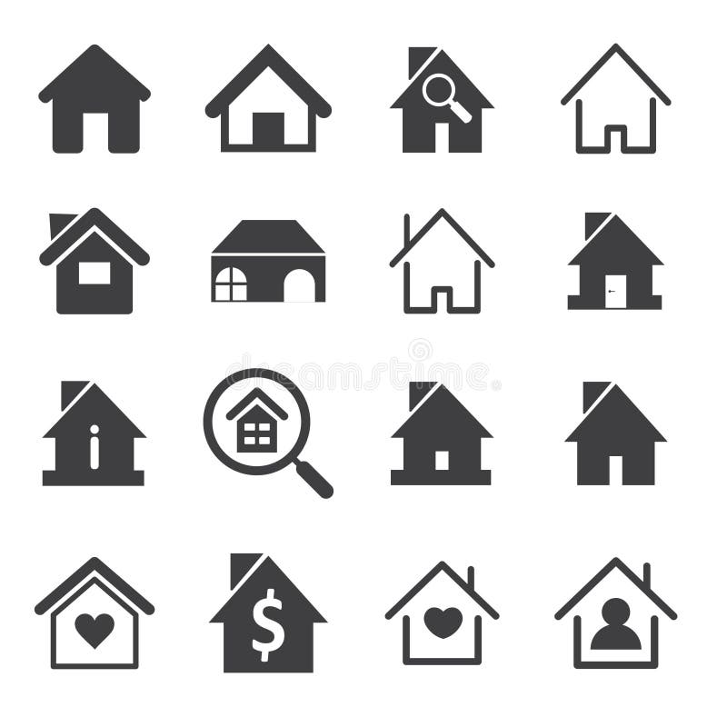 Set Icons Representing House Vector Illustration. House and Home Simple ...