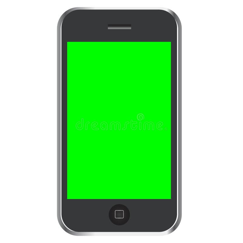 Realistic Smartphone Mockup. Cellphone Frame with Green Screen Isolated ...