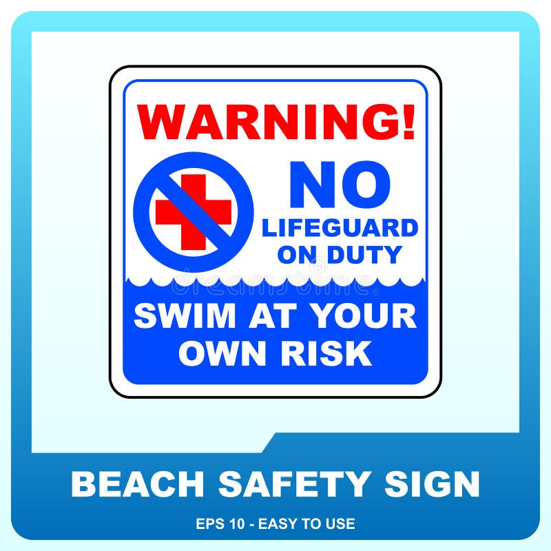 Beach Safety Sign To Guide Visitor Stock Vector - Illustration of ...