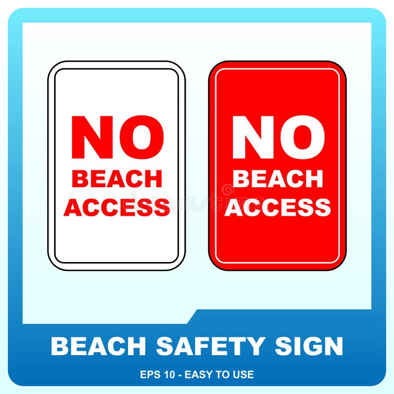 Beach Safety Sign To Guide Visitor Stock Vector - Illustration of ...