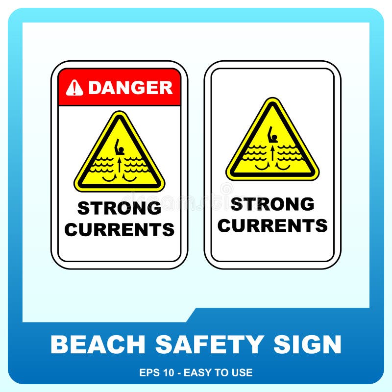Beach Safety Sign To Guide Visitor Stock Vector - Illustration of rock ...