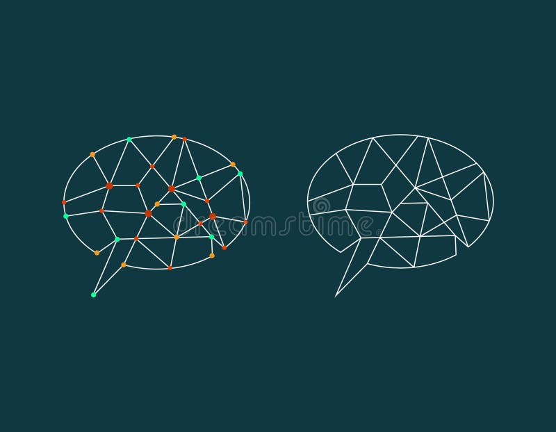 Abstract Geometric Brain Network Connection. Brain Logo, Icon Vector ...