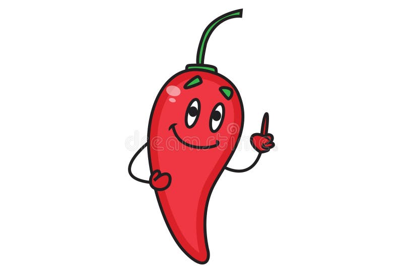 Vector Cartoon Illustration of Red Chili Stock Vector - Illustration of ...