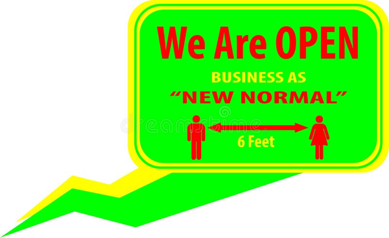 We are Open Sign with New Business in New Normal Tagline Stock Vector ...