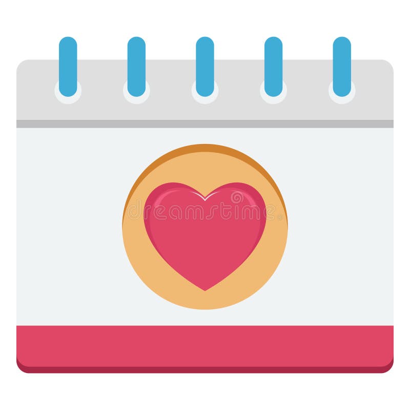 Heart on Calendar, Calendar Vector Icon Which Can Easily Modify or Edit ...