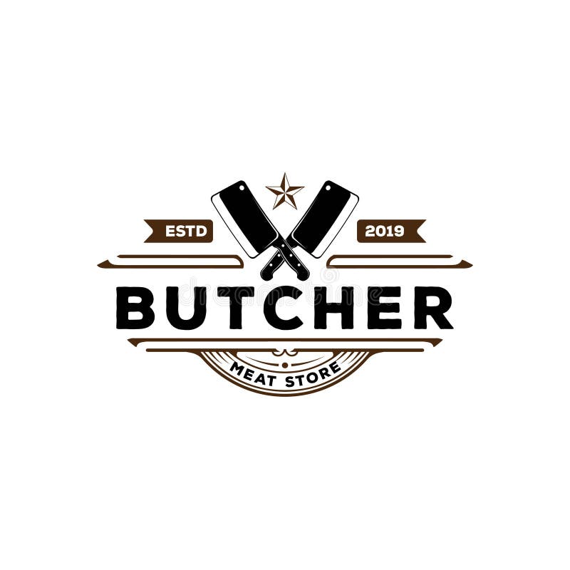 Retro Vintage Crossed Knife Texas Longhorn Butcher Meat Store Logo ... Retro Vintage Crossed Knife Texas Longhorn Butcher Meat Store Logo ...