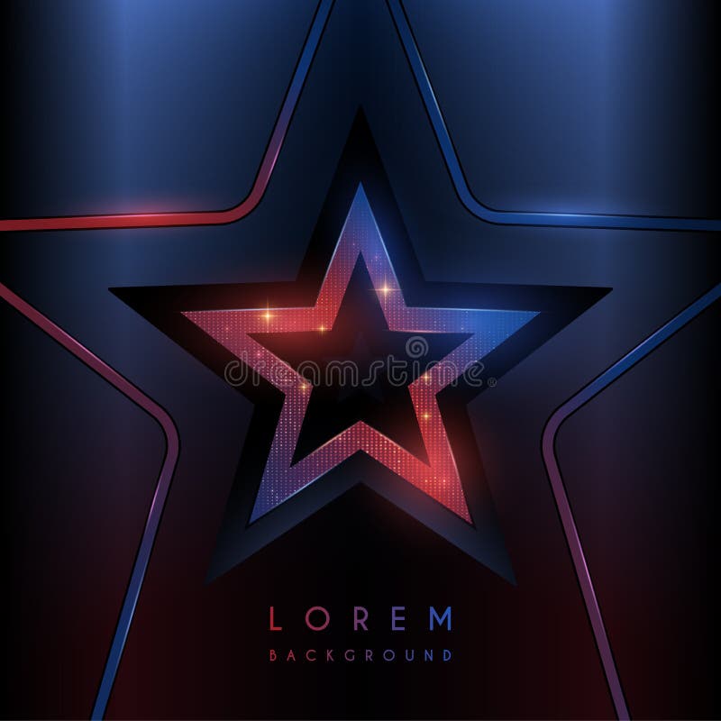 Star Shape Metal Background with Light Effect Stock Vector ...