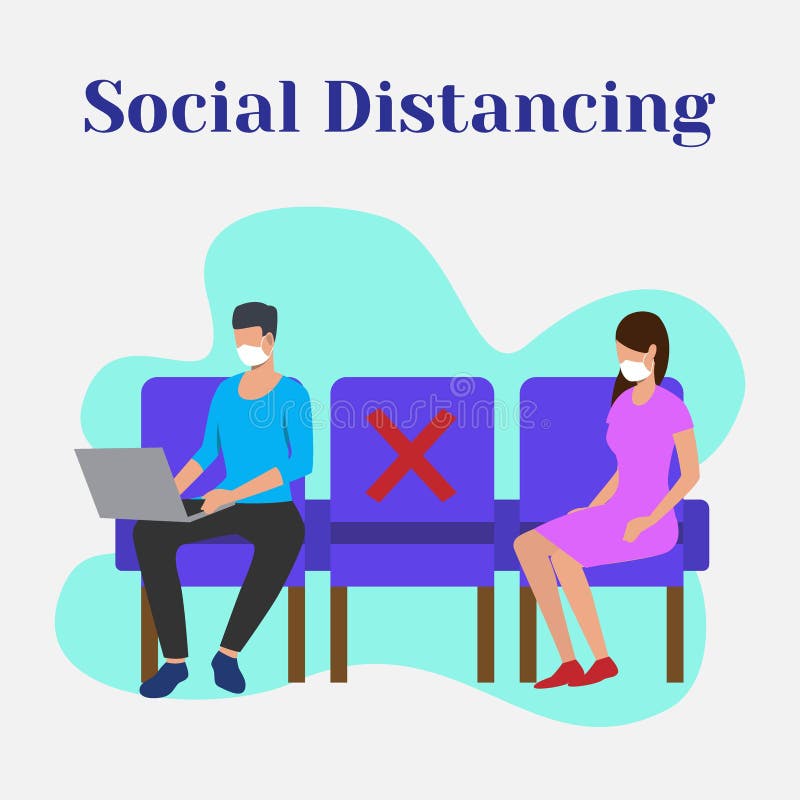 Social Distancing - Physical Distancing Stock Vector - Illustration of ...