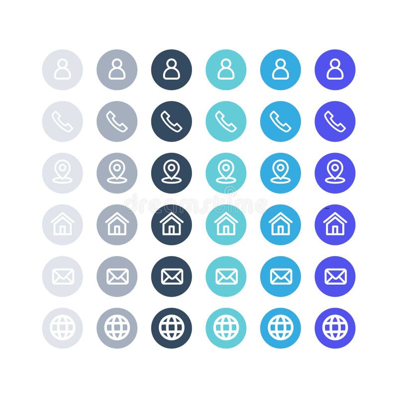 Resume and Business Card Icons Stock Vector - Illustration of call ...