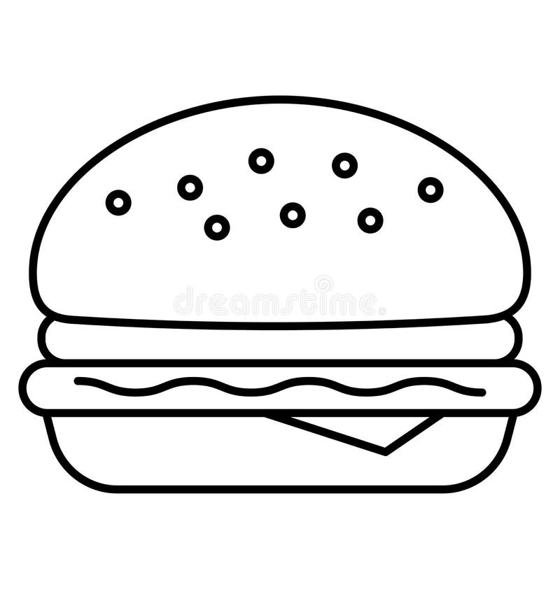 Burger Line Style Vector Icon Which Can Easily Modify or Edit Stock ...