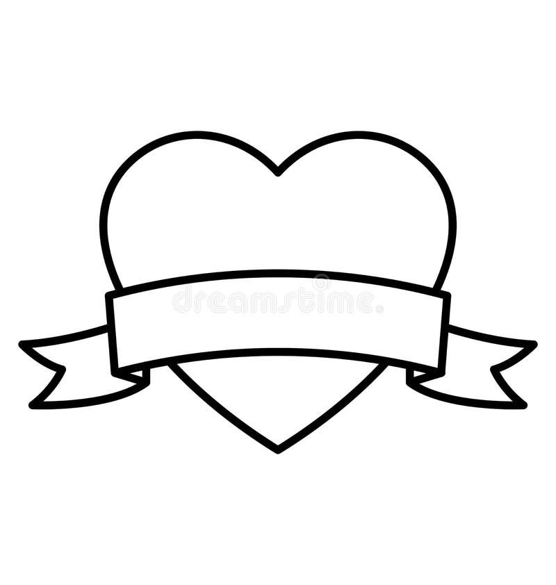 Banner, Heart Logo, Isolated Vector Icon Which Can Easily Modify or ...