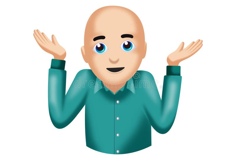 Vector Cartoon Illustration of Bald Man Stock Vector - Illustration of ...