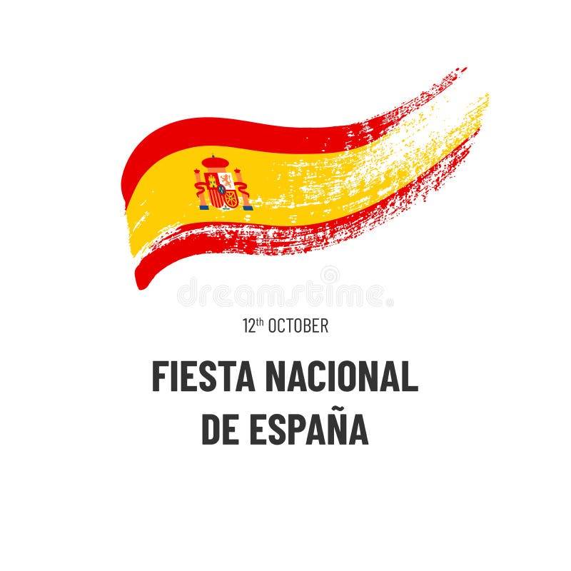 National Holiday of Spain. October 12. Text and Hand-drawn Symbol of ...