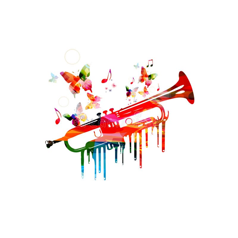 Colorful Trumpet with Music Notes Isolated Vector Illustration Design ...
