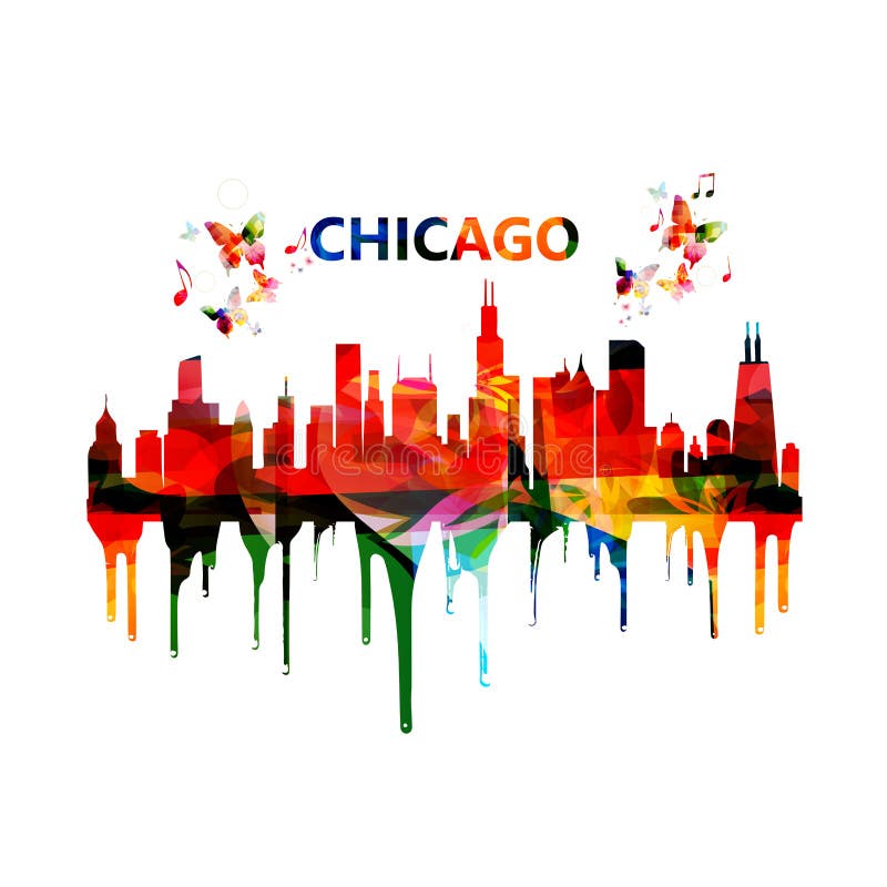 Chicago S Famous Skyscrapers Stock Illustration - Illustration of glass ...