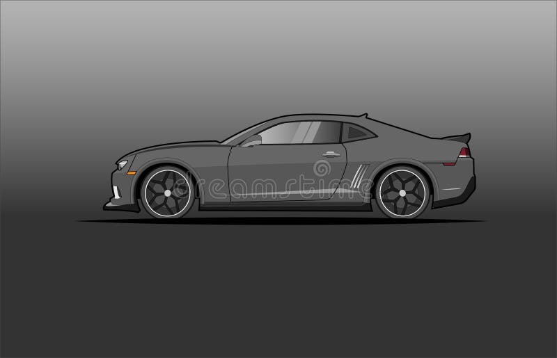 Gray Luxury Car Vector Illustration Stock Illustration - Illustration ...