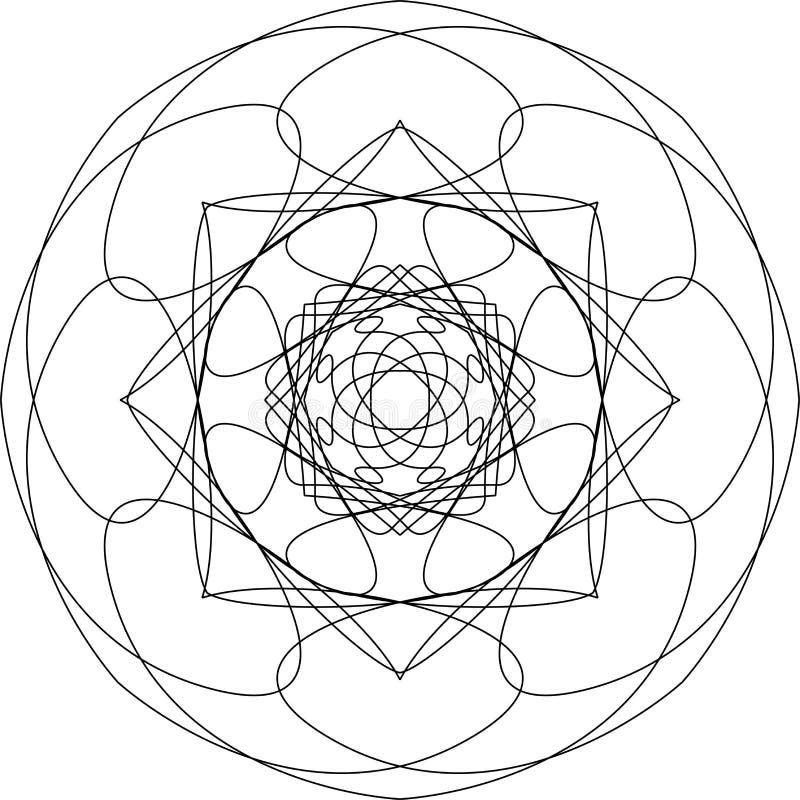 Mandala, Star Ice Flake Scribble Drawing Doodle, Vector Drawing of ...