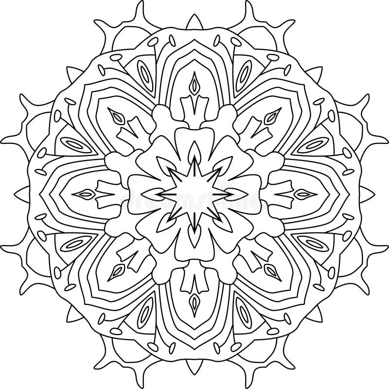 Mandala, Sunflower Heart Shaped Leaves Scribble Drawing Doodle, Vector ...