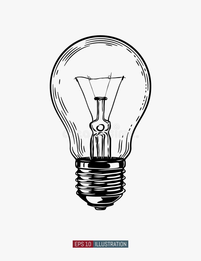 Hand Drawn Light Bulb. Template for Your Design Works Stock Vector ...