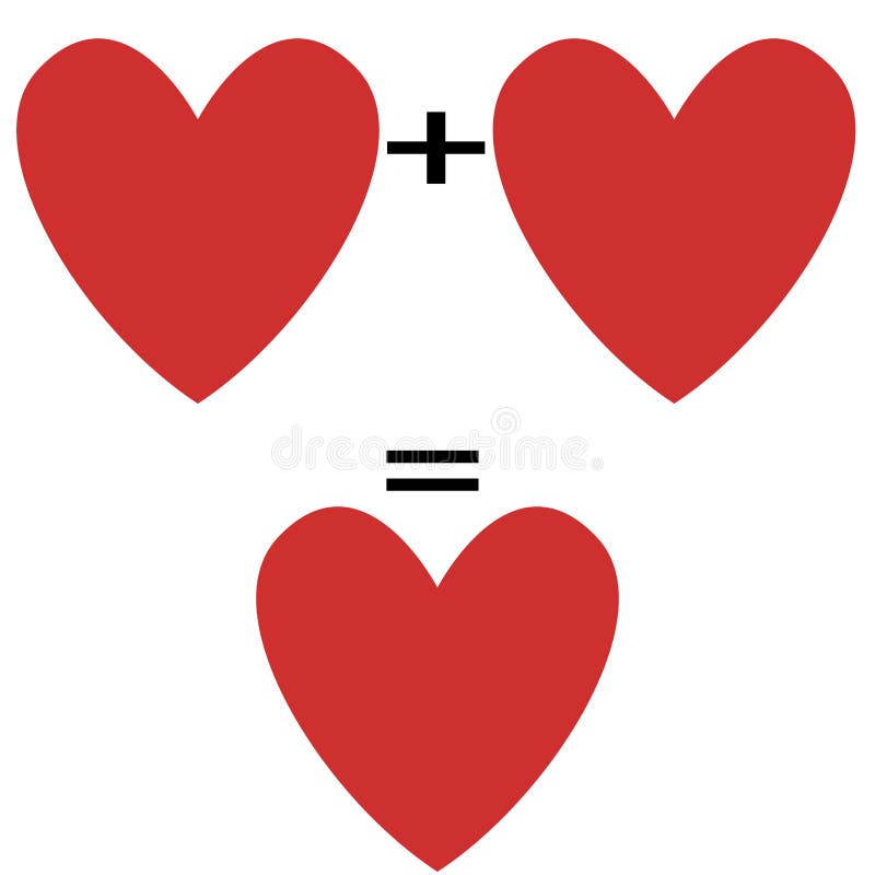 One Plus One Equal Love Stock Illustrations – 6 One Plus One Equal Love ...