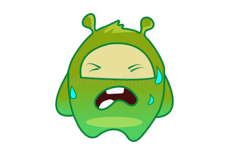 Vector Cartoon Illustration of Green Monster Stock Vector ...