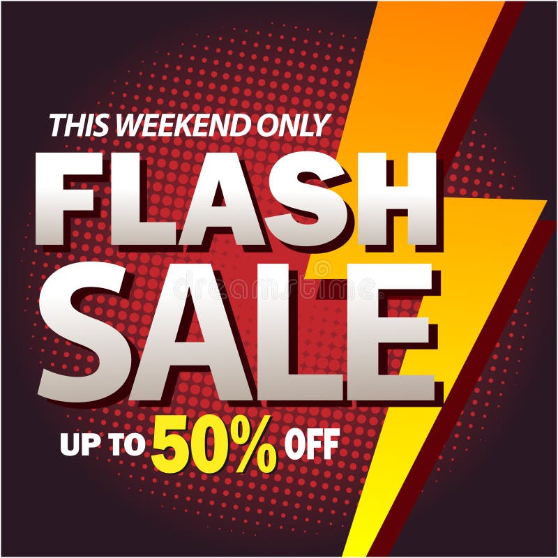 Flash Sale Bright Banner Design Template. One Day Sale, Friday Special ...