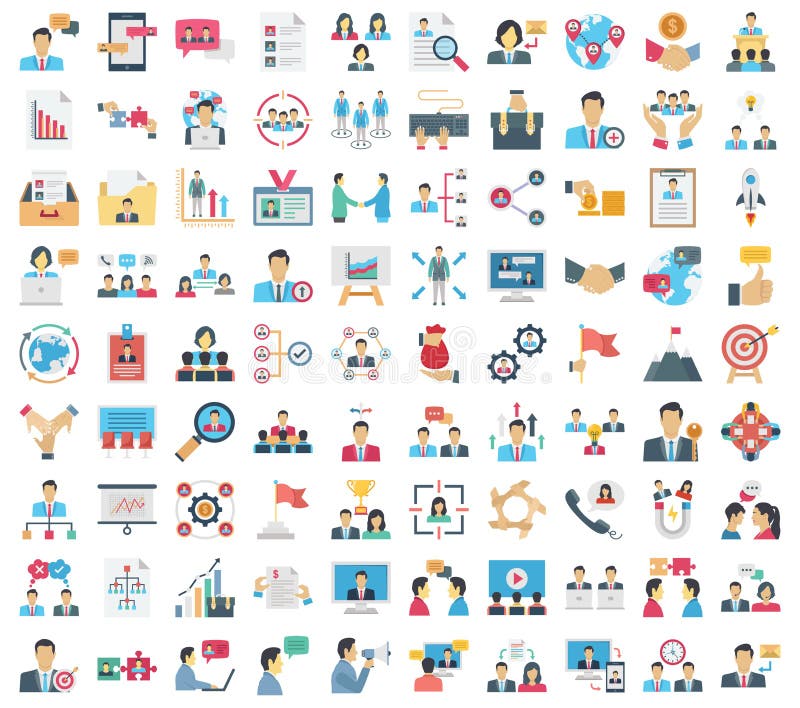 Teamwork Color Vector Icons Set Every Single Icons Can Be Easily ...