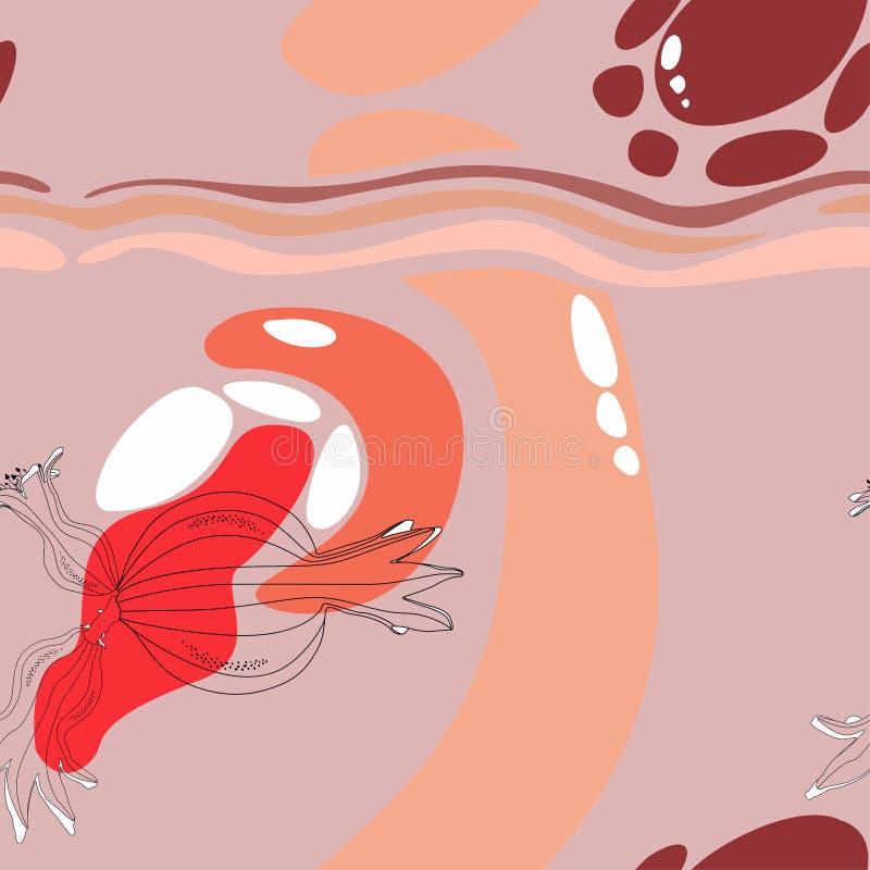 Art Landscape With Geometric Stroke Elements. Seamless Pattern ...