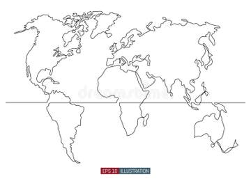 World Map Line Drawing Stock Illustrations – 41,584 World Map Line ...