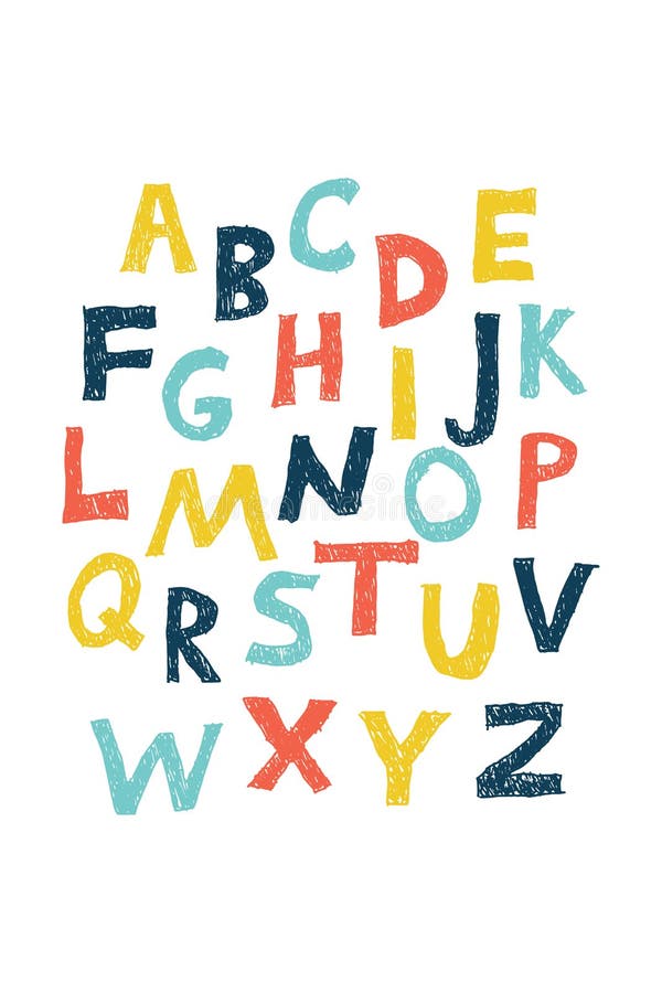 ABC Kids Poster Vector. Children`s Cheerful Alphabet Wall Poster Vector ...