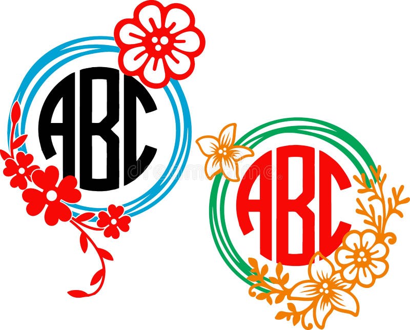 Flower monogram. VECTOR stock vector. Illustration of frame - 189168925