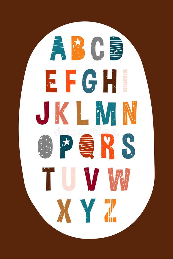 ABC Kids Poster Vector. Children`s Cheerful Alphabet Wall Poster Vector ...