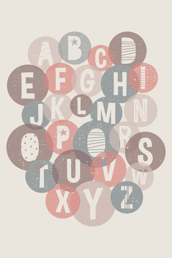 ABC Kids Poster Vector. Children`s Cheerful Alphabet Wall Poster Vector ...