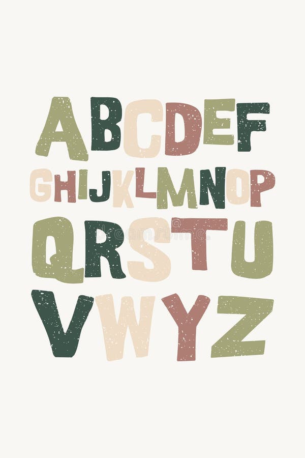 ABC Kids Poster Vector. Children`s Cheerful Alphabet Wall Poster Vector ...