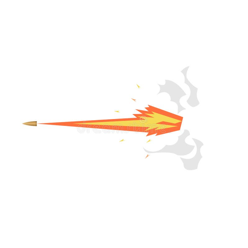 Gun Shot. Shot with Fire and Smoke, Vector Illustration Stock Vector ...
