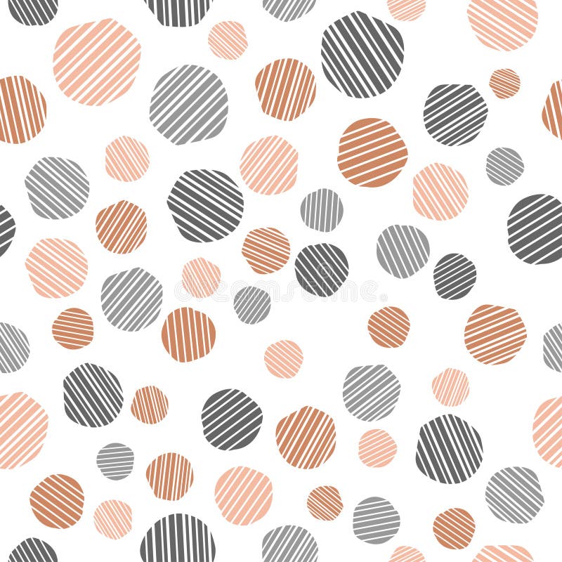 Decorative Seamless Pattern. Colorful Round Striped Shapes on White ...