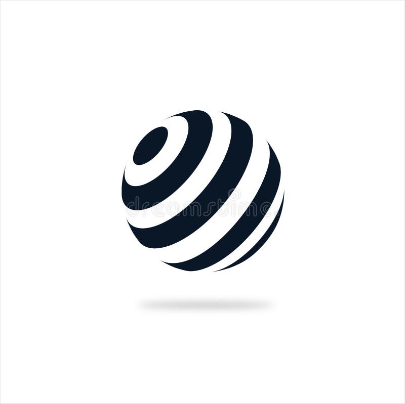 Logo 3D sphere, Symbol stock vector. Illustration of geometric - 190587842