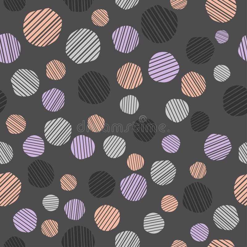 Colorful Striped Shapes on Dark Grey Background. Seamless Pattern ...