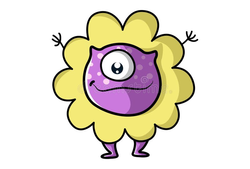 Vector Cartoon Illustration of Purple Monster Stock Vector ...