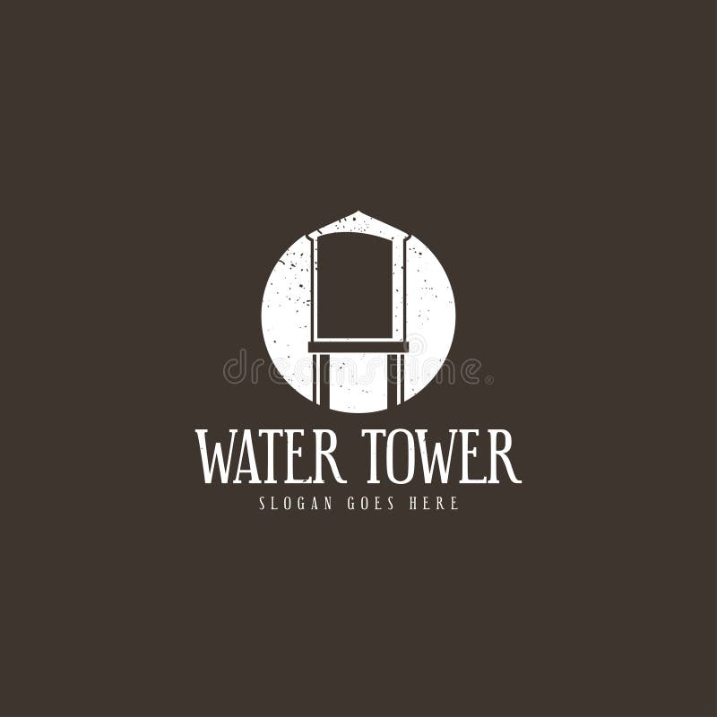 Water Tower Logo Concept on Flat Background Vector Stock Vector ...
