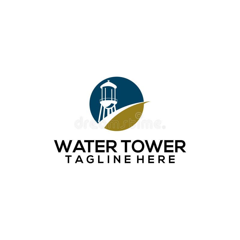 Water Tower Logo Concept on Flat Background Vector Stock Vector ...