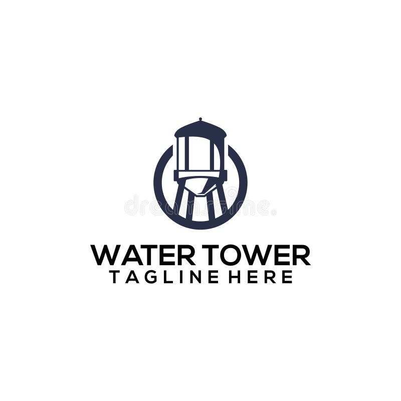 Water Tower Logo Concept on Flat Background Vector Stock Illustration ...