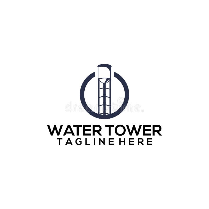 Water Tower Logo Concept on Flat Background Vector Stock Vector ...