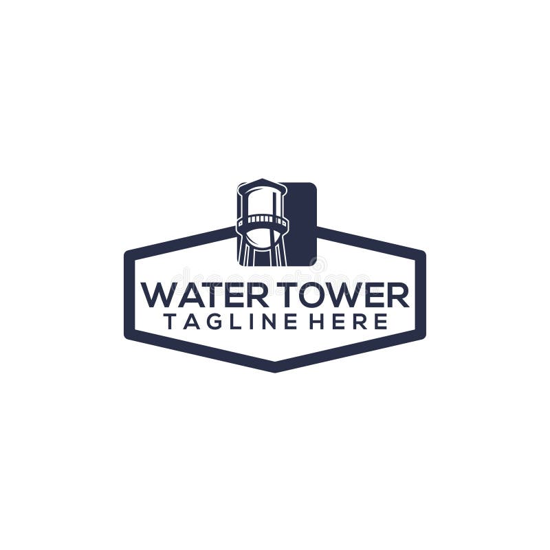 Water Tower Logo Concept on Flat Background Vector Stock Vector ...