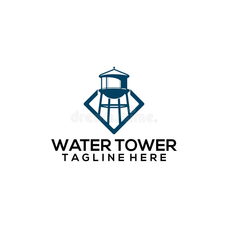 Water Tower Logo Concept on Flat Background Vector Stock Vector ...