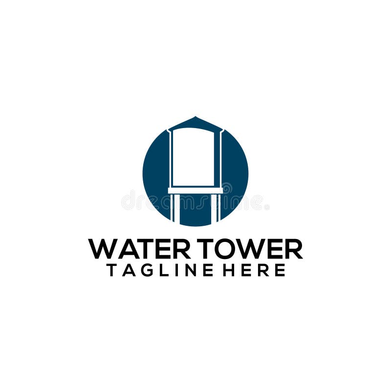 Water Tower Logo Concept on Flat Background Vector Stock Vector ...