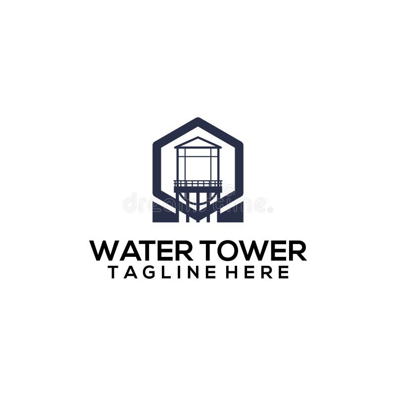 Water Tower Logo Concept on Flat Background Vector Stock Vector ...