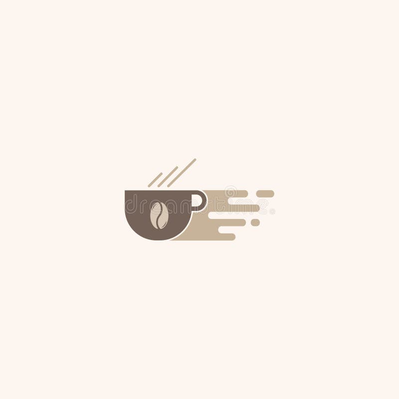 Flash Cup Coffee Logo Vector Design Simple Style with Beans Stock ...