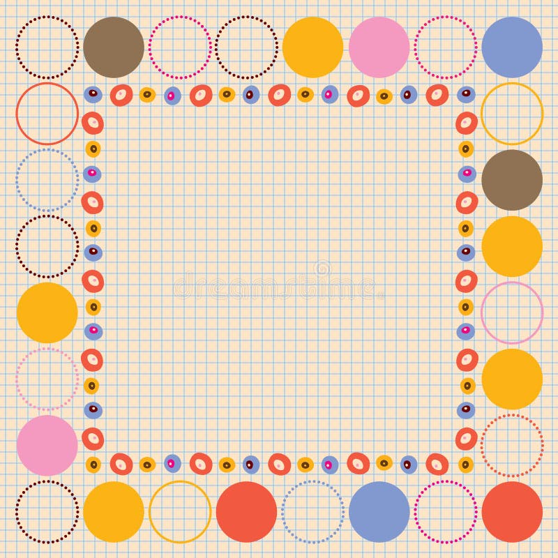 Decorative Border Design Elements on Notebook Paper Background Stock ...